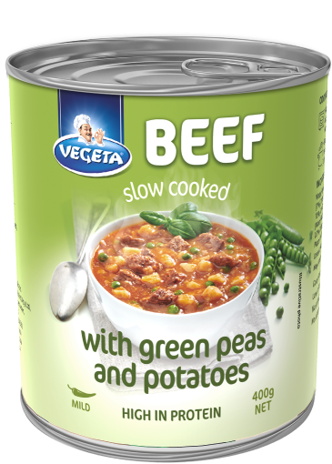 Vegeta Slow Cooked Beef with Green Peas and Potatoes - Vegeta